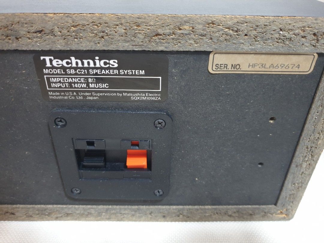 Technics SB-C21 140W Center Channel Speaker System, Audio, Soundbars ...