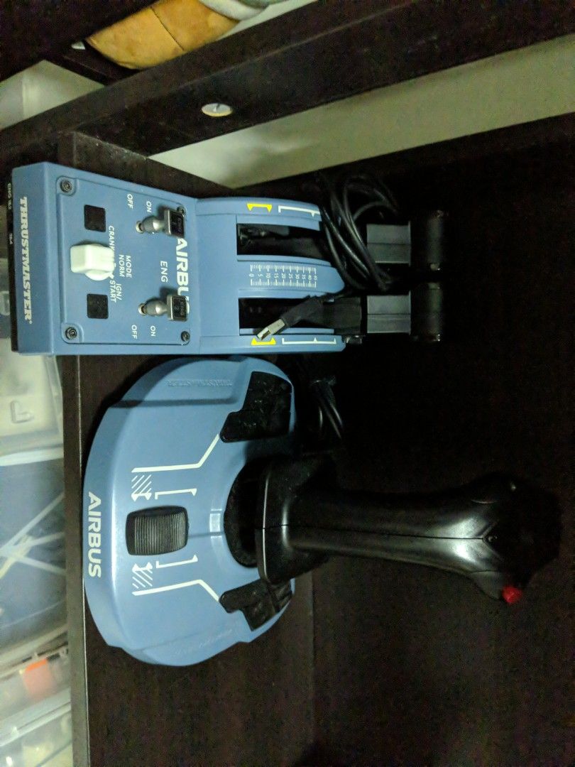 Thrustmasters Airbus Joystick and Throttle, Video Gaming, Gaming ...