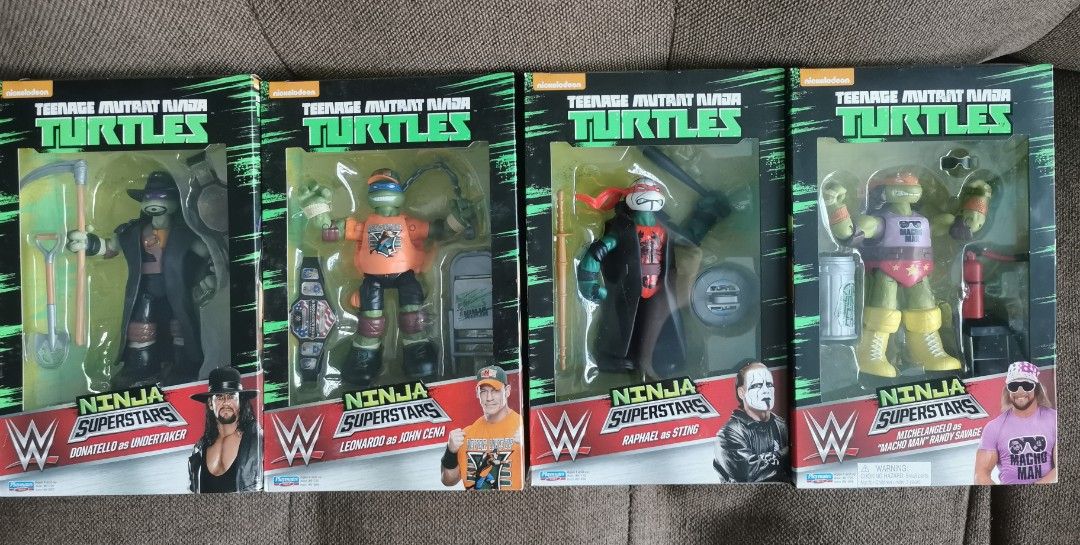 TMNT WWE Ninja Superstars set of 4, Hobbies & Toys, Toys & Games on ...
