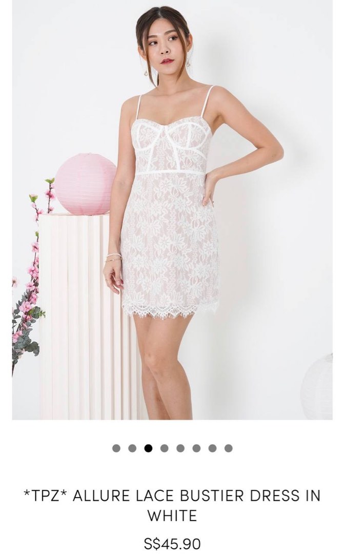 TOPAZETTE ALLURE LACE BUSTIER DRESS IN WHITE, Women's Fashion, Dresses ...