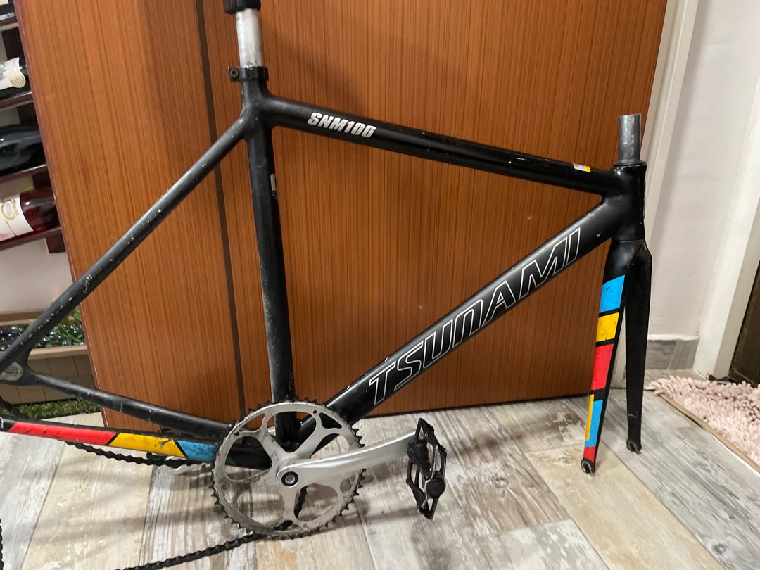 Tsunami snm 100 frameset with crankset for fixie, Sports Equipment ...