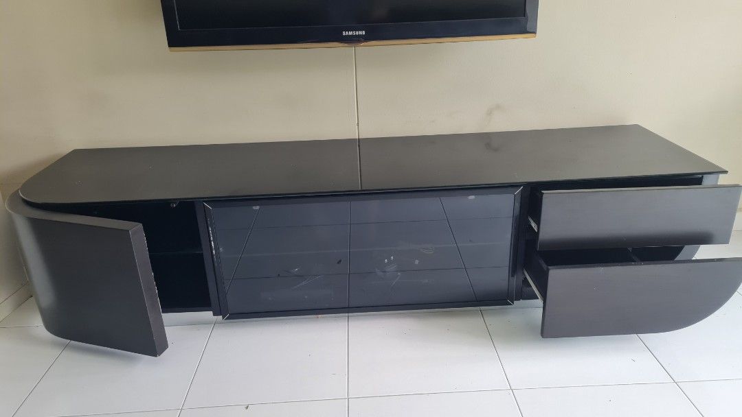 Tv console with rounded edges, Furniture & Home Living, Furniture, TV ...