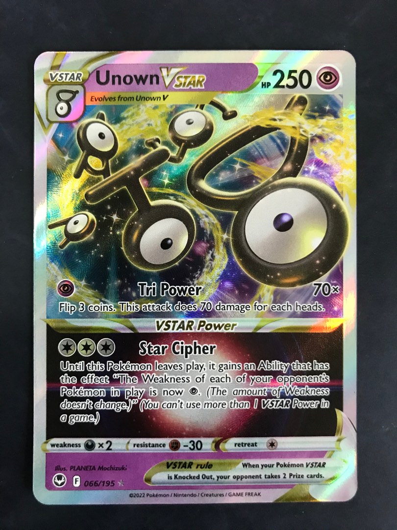 Unown Vstar Silver Tempest Pokemon TCG, Hobbies & Toys, Toys & Games on ...