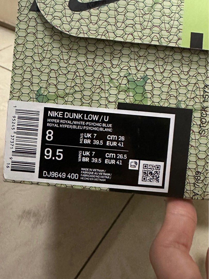 (US 8) Nike Dunk Low UNLA Union LA Passport Pack Argon, Men's Fashion ...