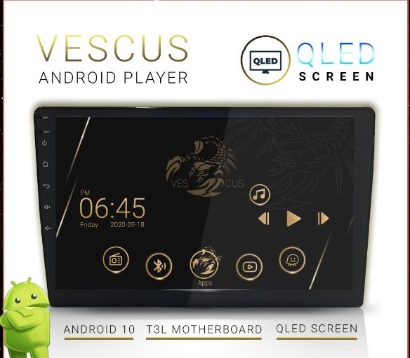 NEW VESCUS Android Car Player Monitor T3L (2+32) DSP Octa-Core Processor QLED SCREEN, Auto ...