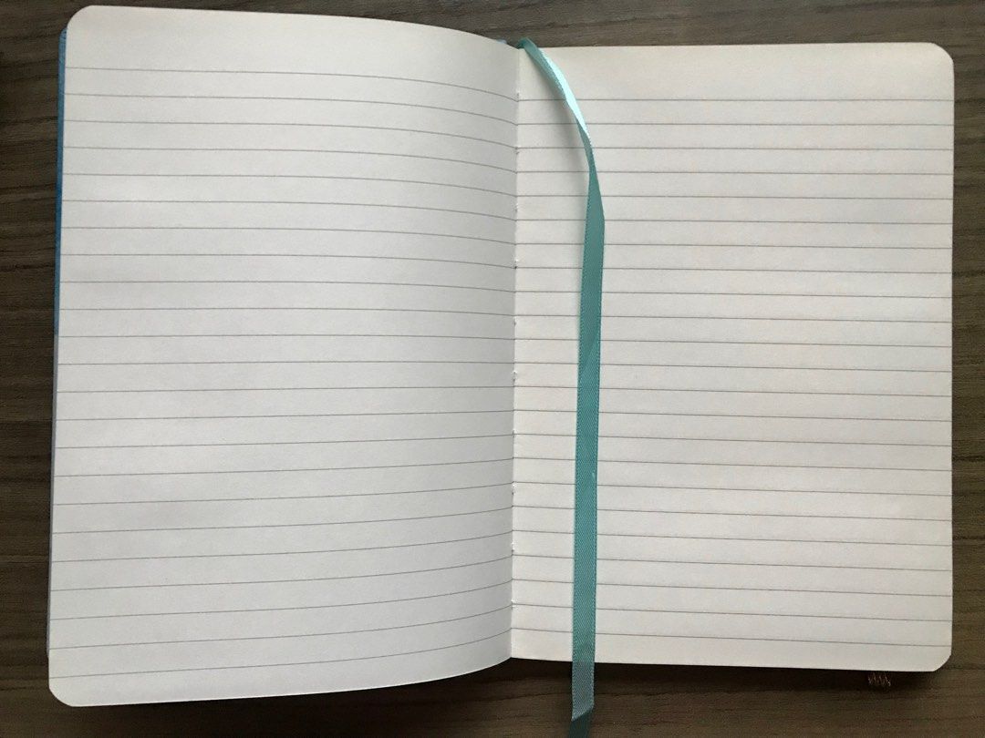 Watercolour Notebook with straight lines, golden rim, Hobbies & Toys ...