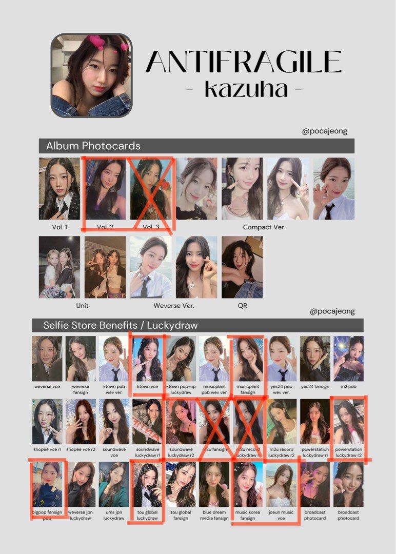[WTB/LFS] Kazuha Antifragile PCs Le Sserafim Yunjin Chaewon Sakura Eunchae, Hobbies & Toys ...