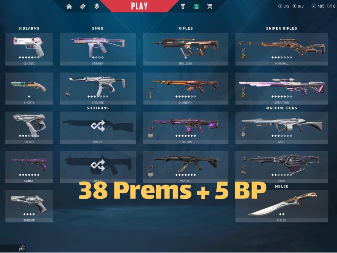 XENO KNIFE+RGX FIREFLY/BLADE+SOL VANDAL , 38 PREMIUM+5 BP VALORANT ...