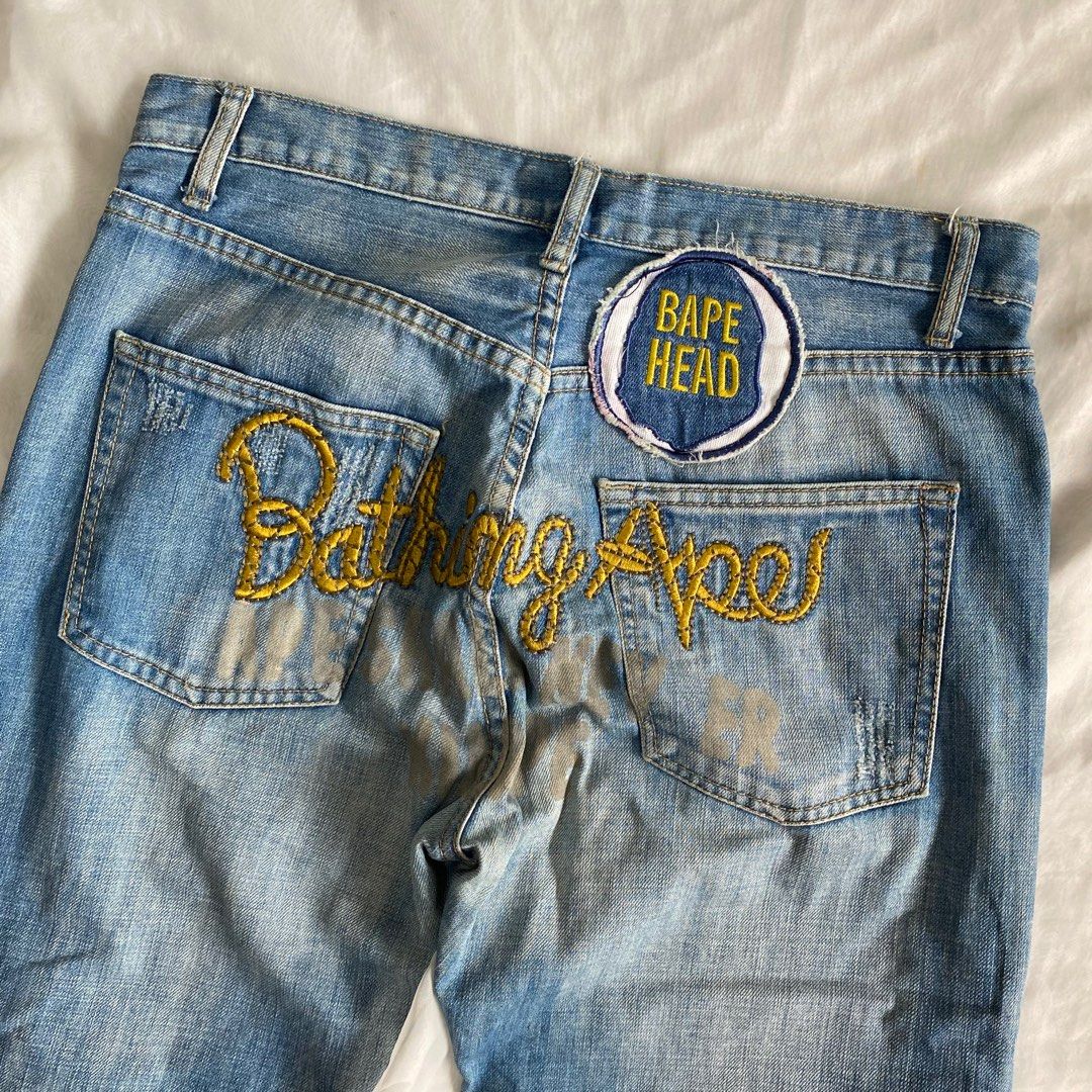 y2k a bathing ape bape bapsta denim pants jeans goth alt fairycore ...