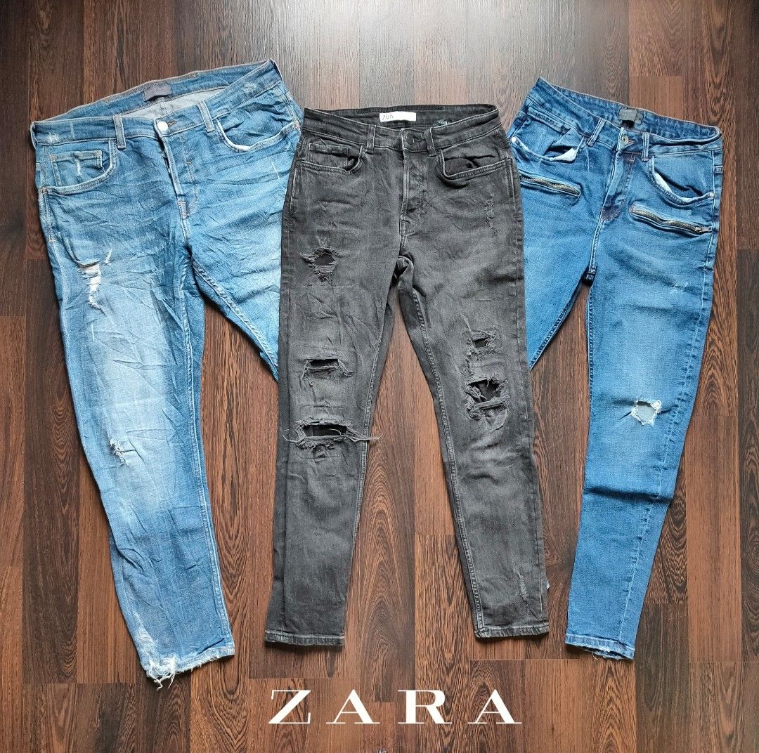 ZARA MAN DISTRESSED JEANS | Denim Collection Batch 2, Men's Fashion ...
