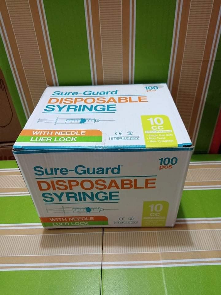 10cc Sureguard Disposable Syringe 100Pcs, Health & Nutrition, Medical ...