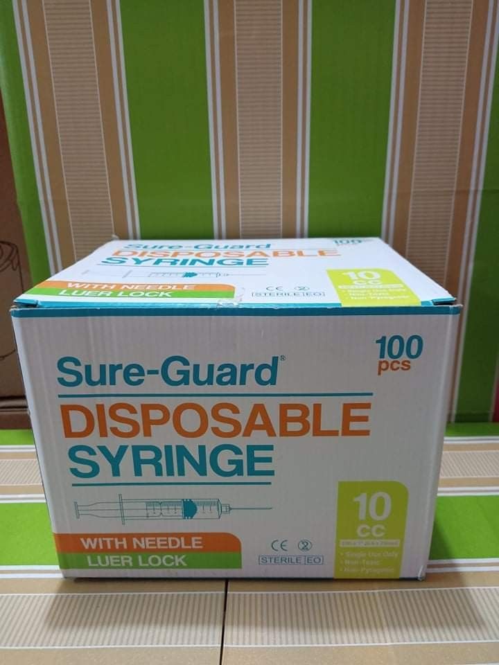 10cc Sureguard Disposable Syringe 100Pcs, Health & Nutrition, Medical ...