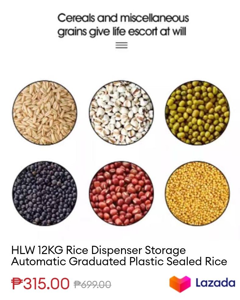 12KG RICE DISPENSER STORAGE AUTOMATIC, Furniture & Home Living ...