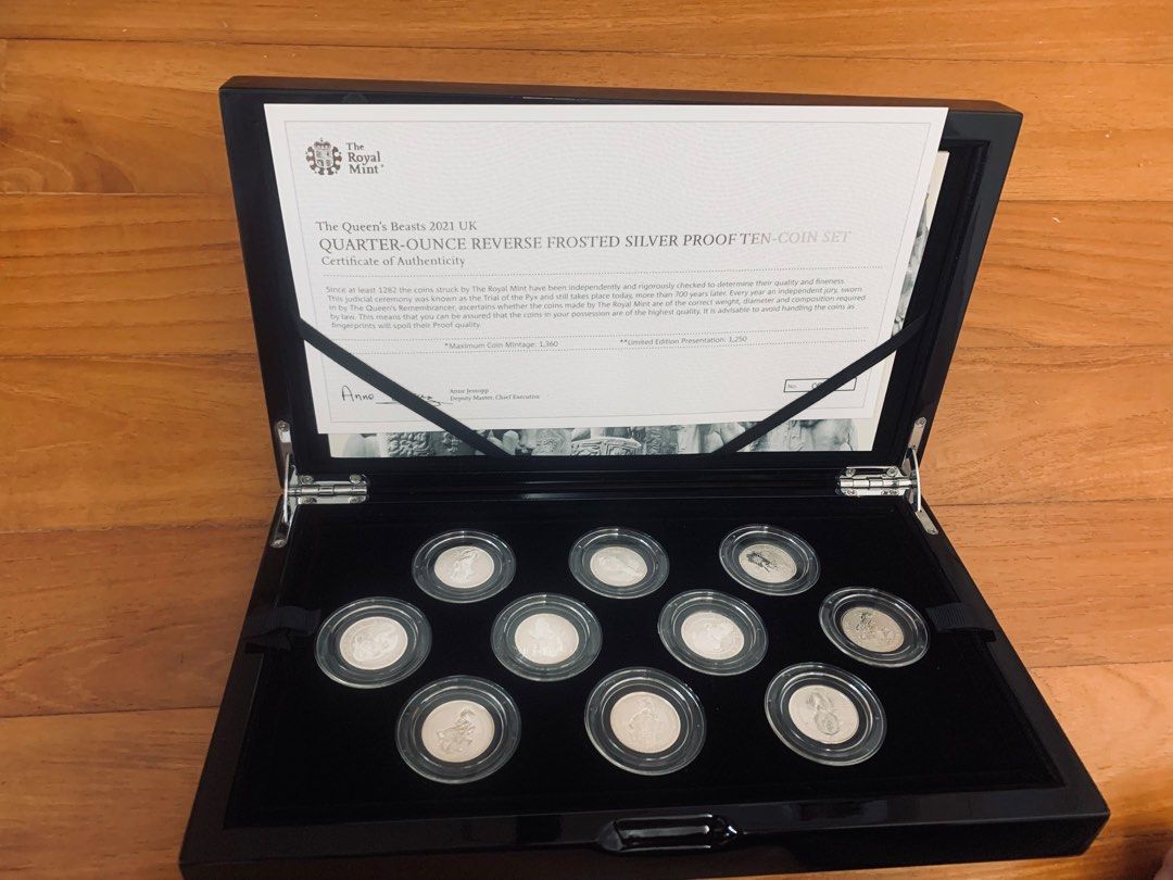 2021 Queen's Beasts Completer Quarter Ounce Silver Proof 10 Coin Set on ...