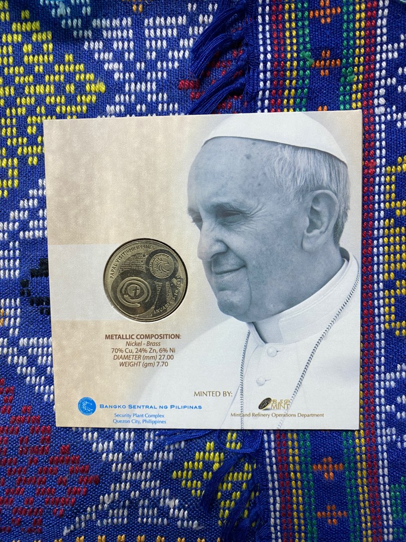 50 peso coin pope francis, Hobbies & Toys, Memorabilia & Collectibles ...
