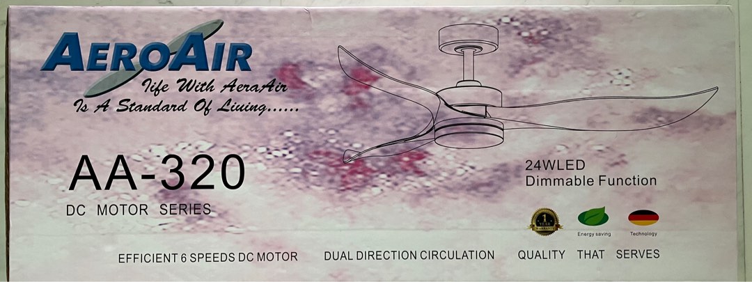 AeroAir 35” AA-320 white colour DC Ceiling Fan with Multi Function ...