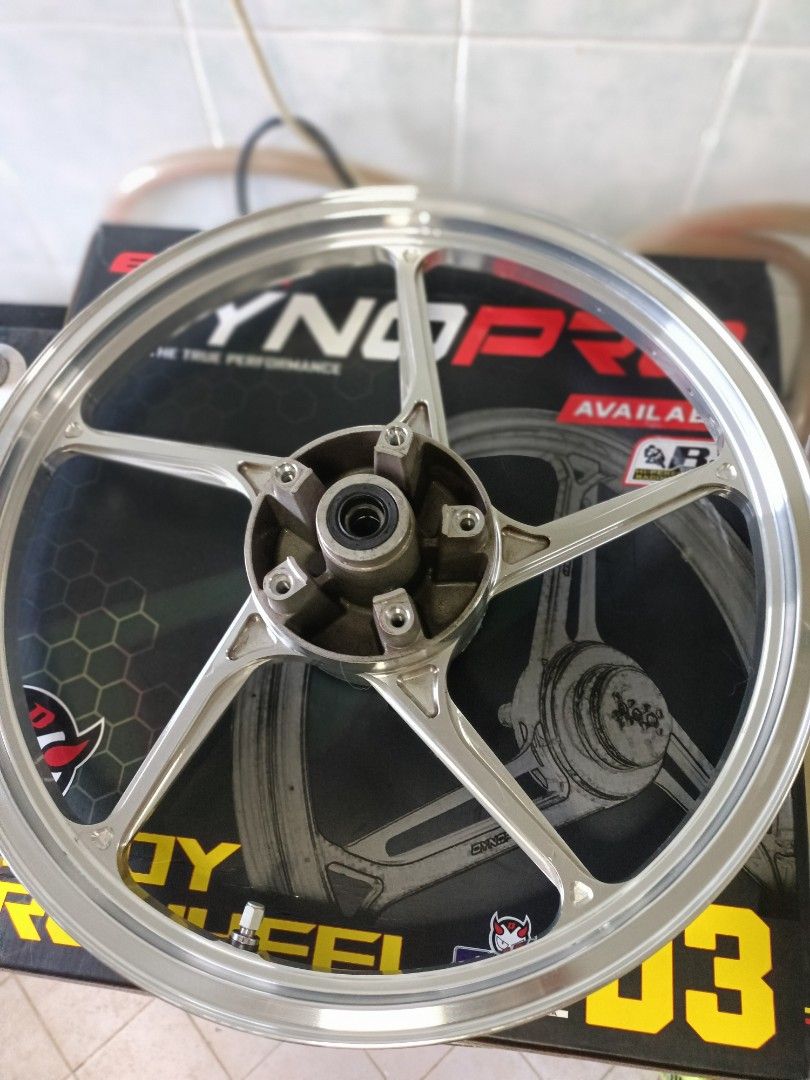Aji racing chrome rims, Motorcycles, Motorcycle Accessories on Carousell