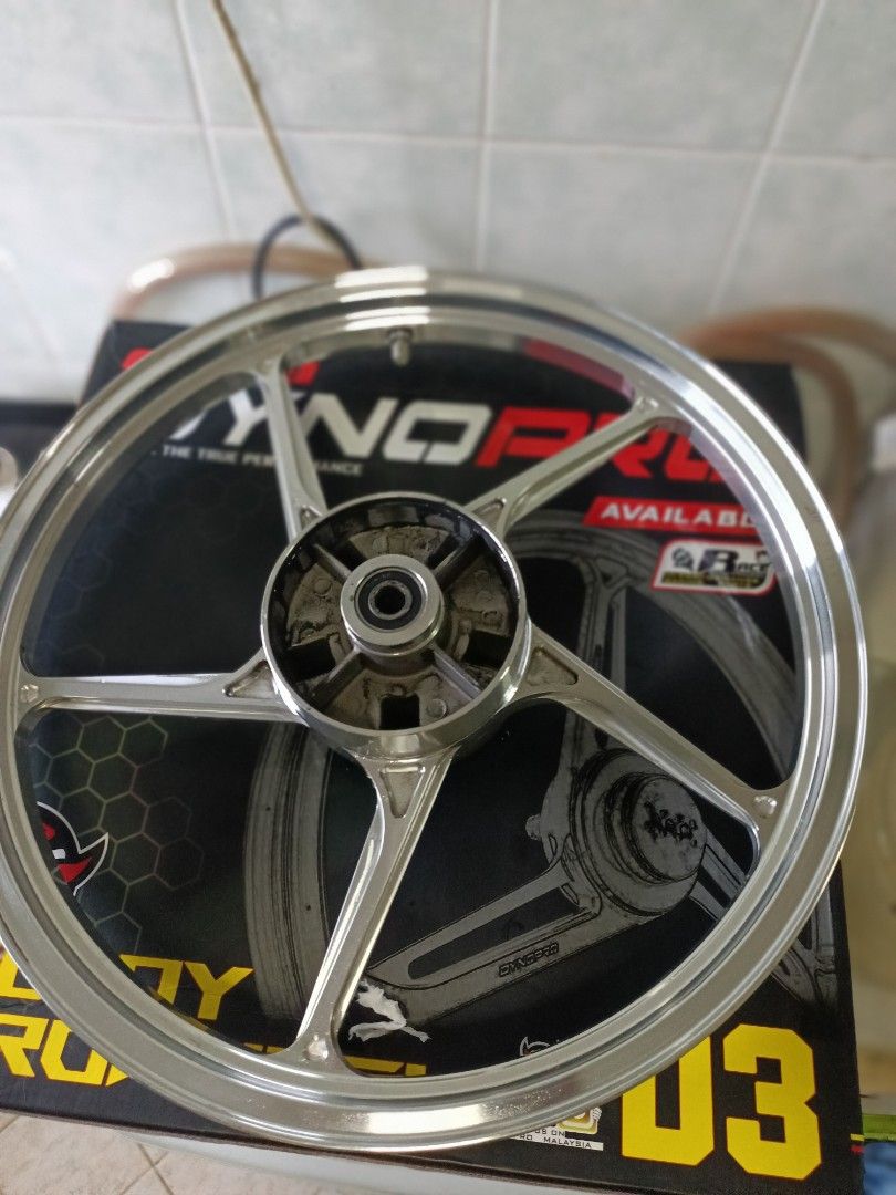 Aji racing chrome rims, Motorcycles, Motorcycle Accessories on Carousell