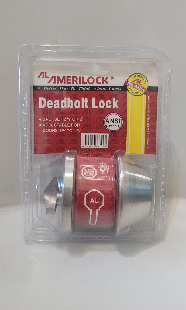 Amerilock Deadbolt Lock Single Cylinder AL-101 (Stainless), Furniture ...