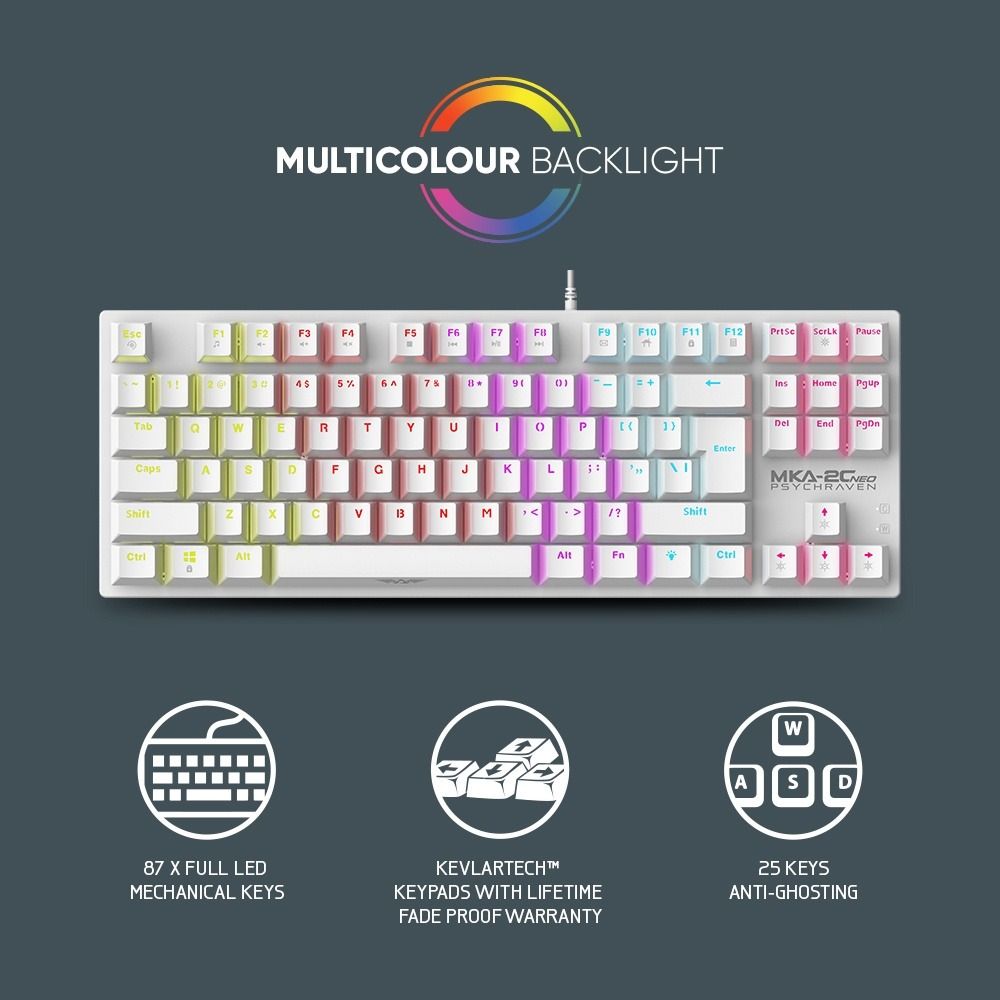 Armaggeddon MKA-2C NEO Psychraven Gaming Keyboard | 87 Keys | Sleek ...