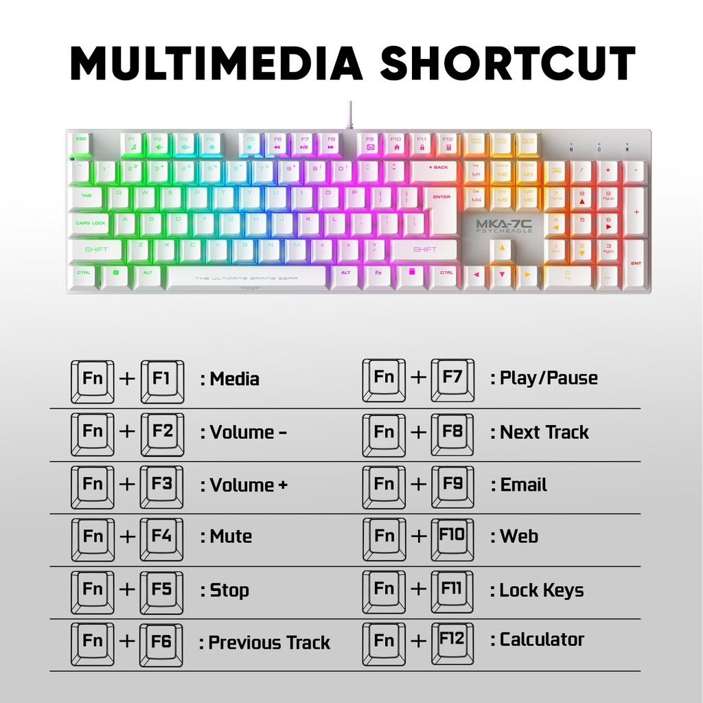 Armaggeddon MKA-7C PSYCHEAGLE Wired Mechanical Keyboard, Computers ...