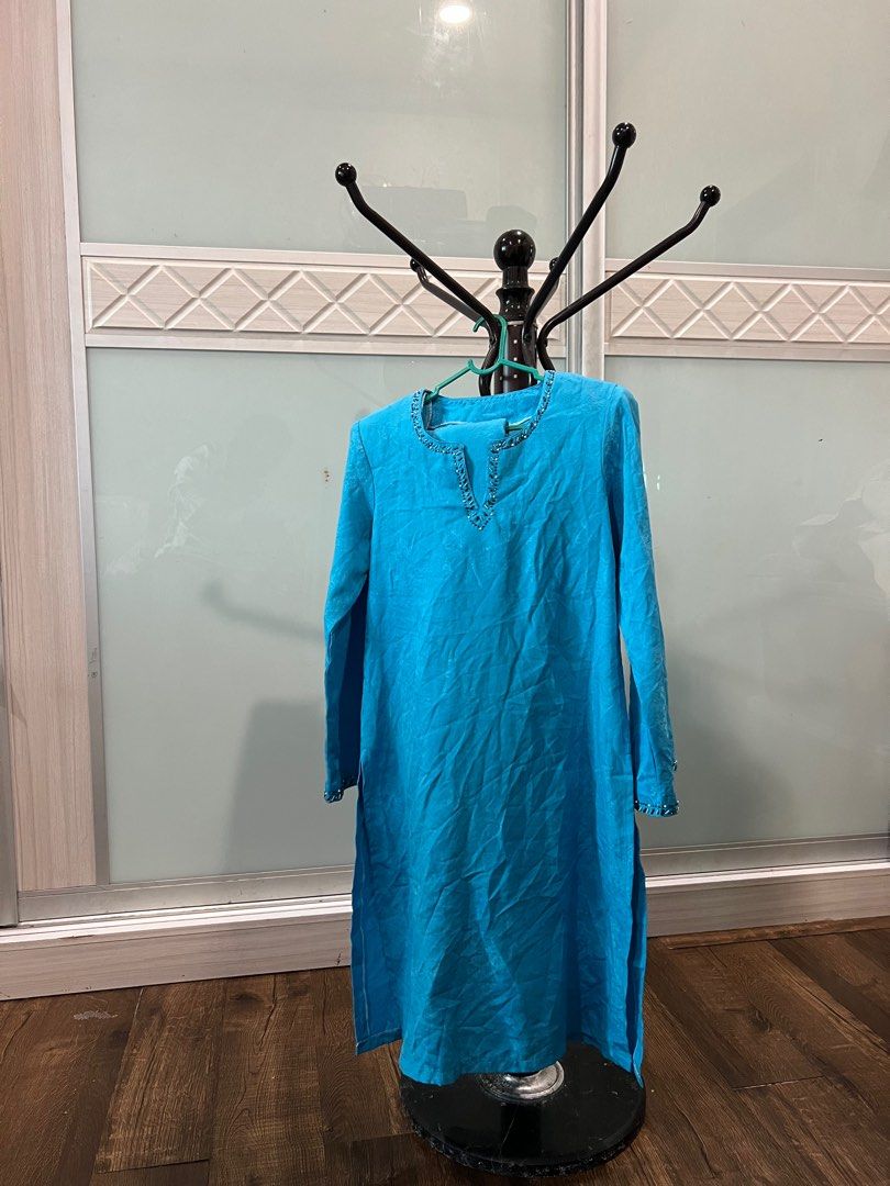 Baju Kurung Biru Muda, Women's Fashion, Muslimah Fashion, Baju Kurung ...