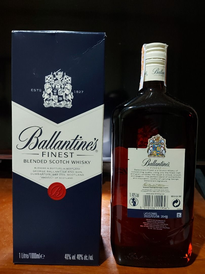 Ballantine's Finest Blended Scotch Whisky 1L, Food & Drinks, Beverages on Carousell
