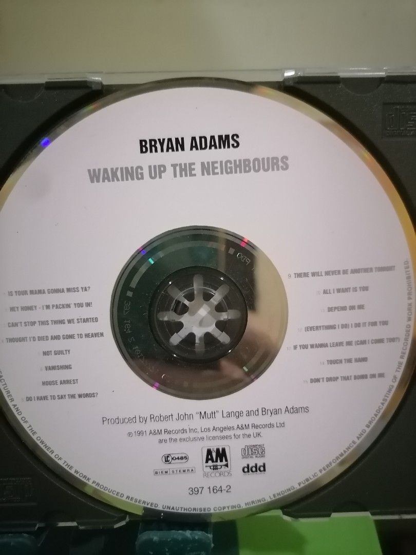 BRYAN ADAMS, WAKING UP THE NEIGHBOURS, Hobbies & Toys, Music & Media ... BRYAN ADAMS, WAKING UP THE NEIGHBOURS, Hobbies & Toys, Music & Media ...