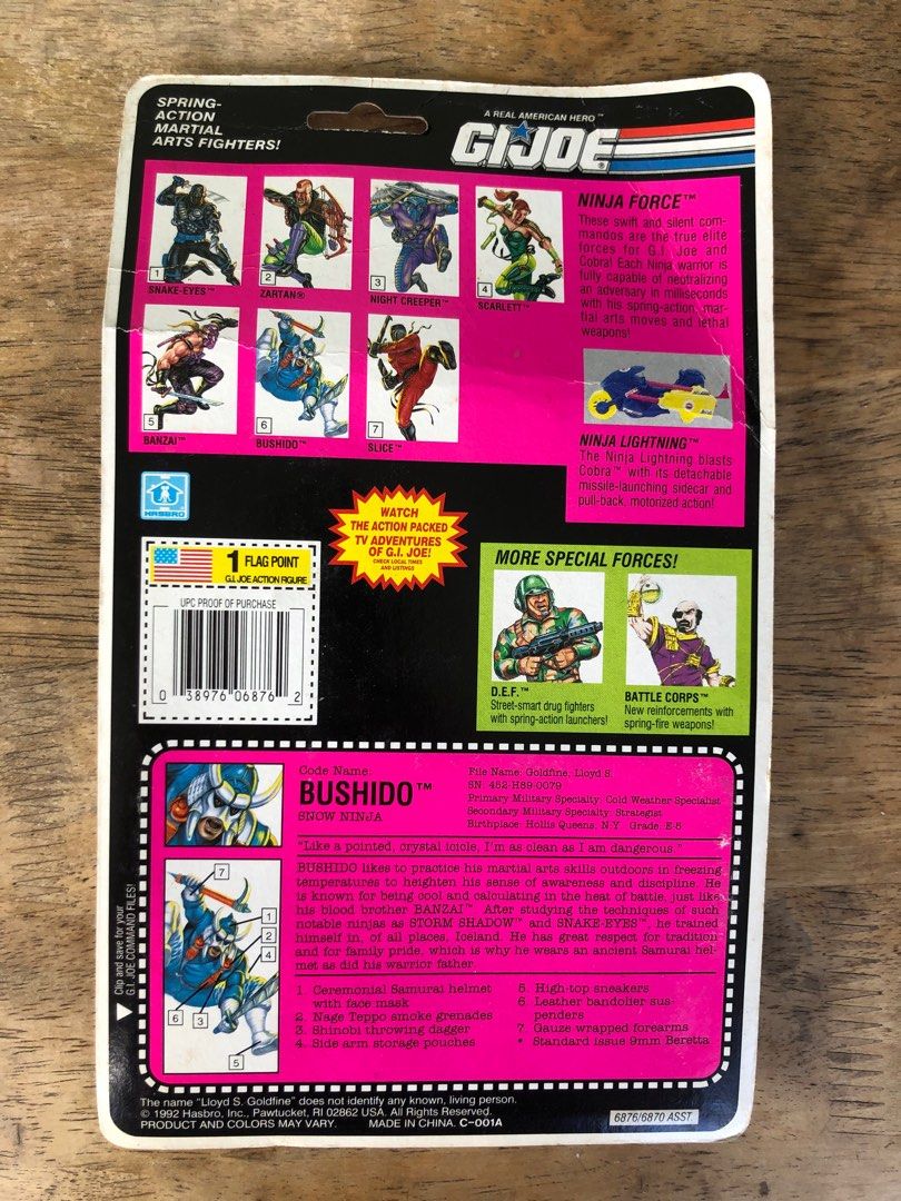 Bushido - G.I. Joe Ninja Force Action Figure, Hobbies & Toys, Toys ...