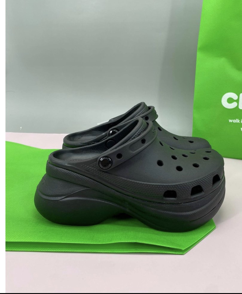 Crocs high wedge, Men's Fashion, Footwear, Slippers & Slides on Carousell