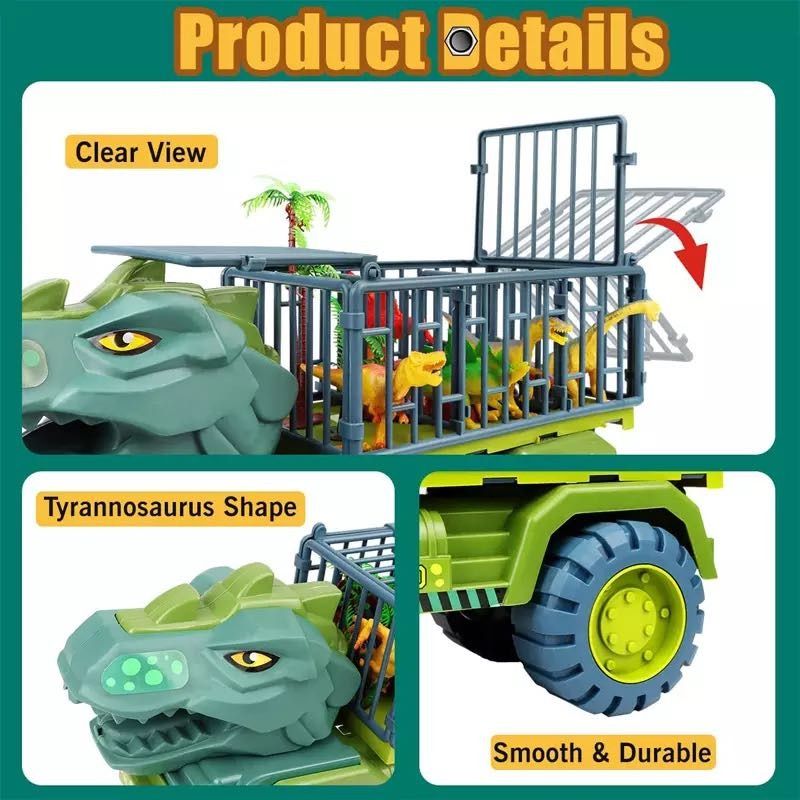 Dinosaurs Transport Car Carrier Truck Toy with Dinosaur Toys Inside ...