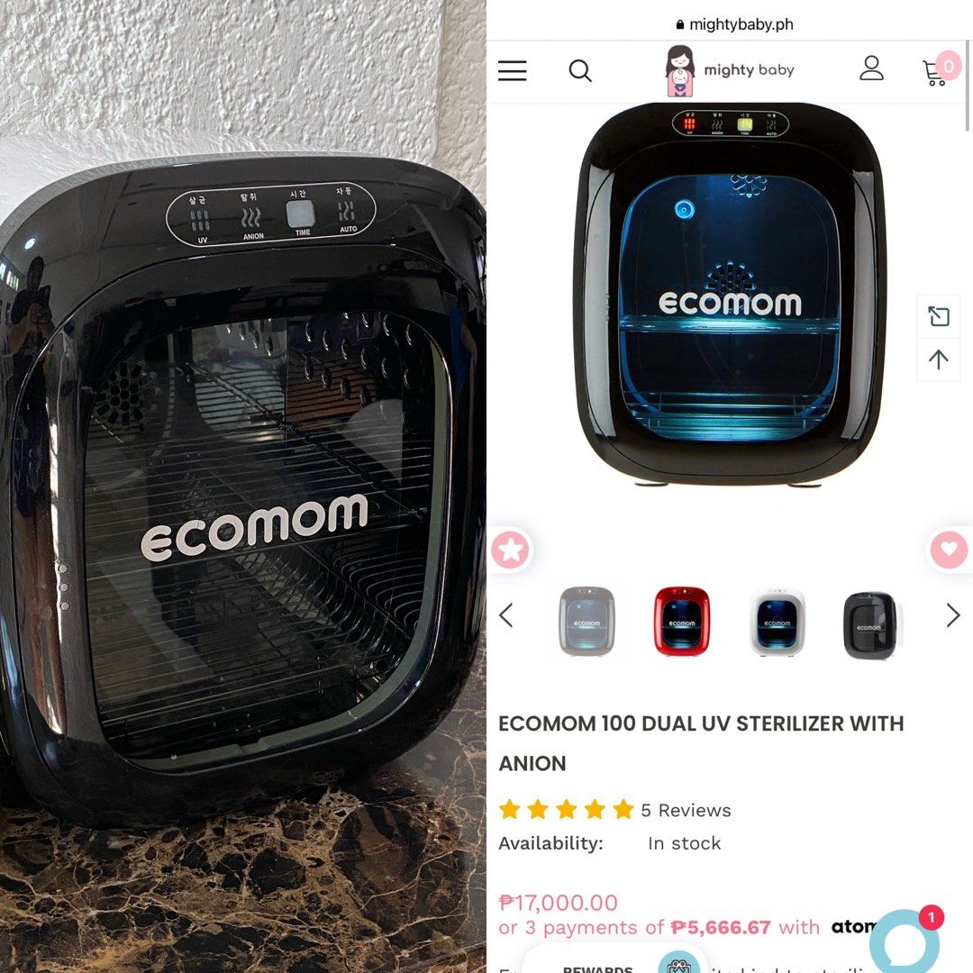 Ecomom 100 Dual UV Sterilizer, Babies & Kids, Nursing & Feeding ...