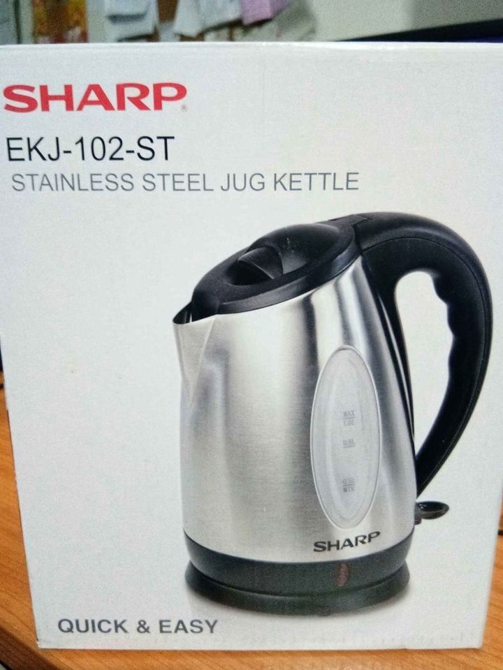 Electric Jug Kettle 1.0L (EKJ-102-ST) SHARP, TV & Home Appliances, Kitchen Appliances, Kettles ...