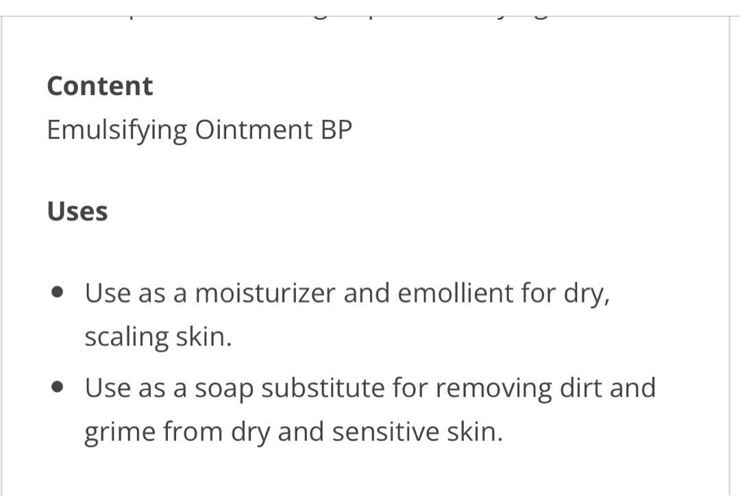 Emolin Emulsifying Ointment BP E Cream Emoilient ICM Dry skin Sensitive ...