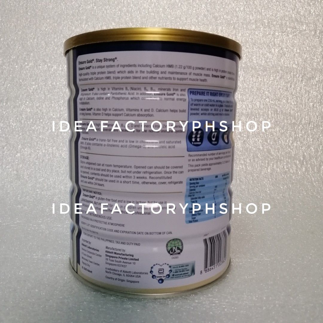 Ensure Gold Vanilla HMB 850g Adult Nutrition Supplement Powder Drink ...