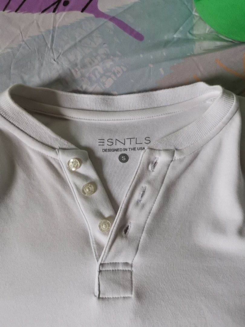 Esntls white henley- 3 button, Men's Fashion, Tops & Sets, Tshirts ...