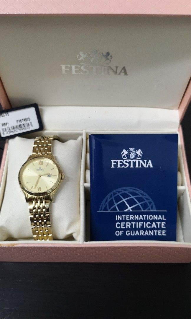 Festina Classic Yellow Gold Toned Steel, Women's Fashion, Watches ...