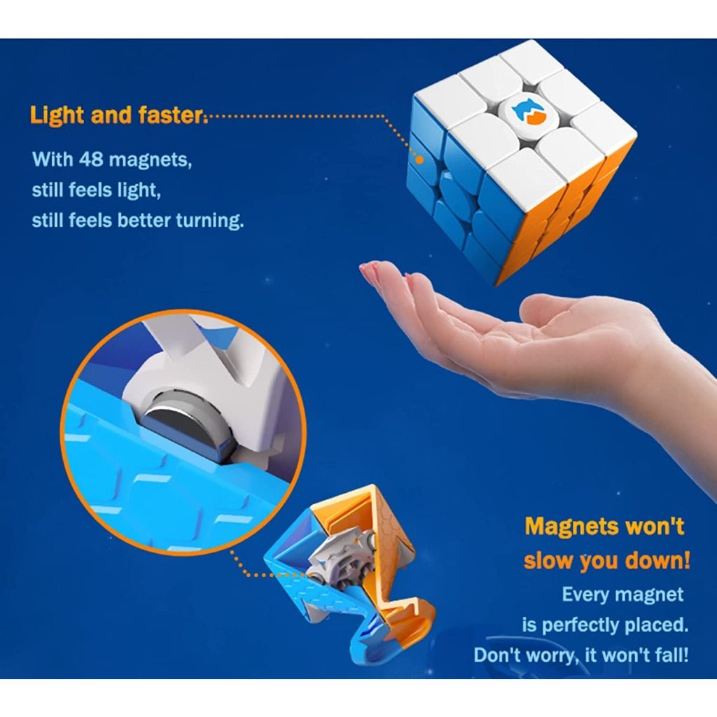 GAN Monster Go Cube EDU 3x3 Magnetic Speed Cube MG3 Cube Magic Cube ...