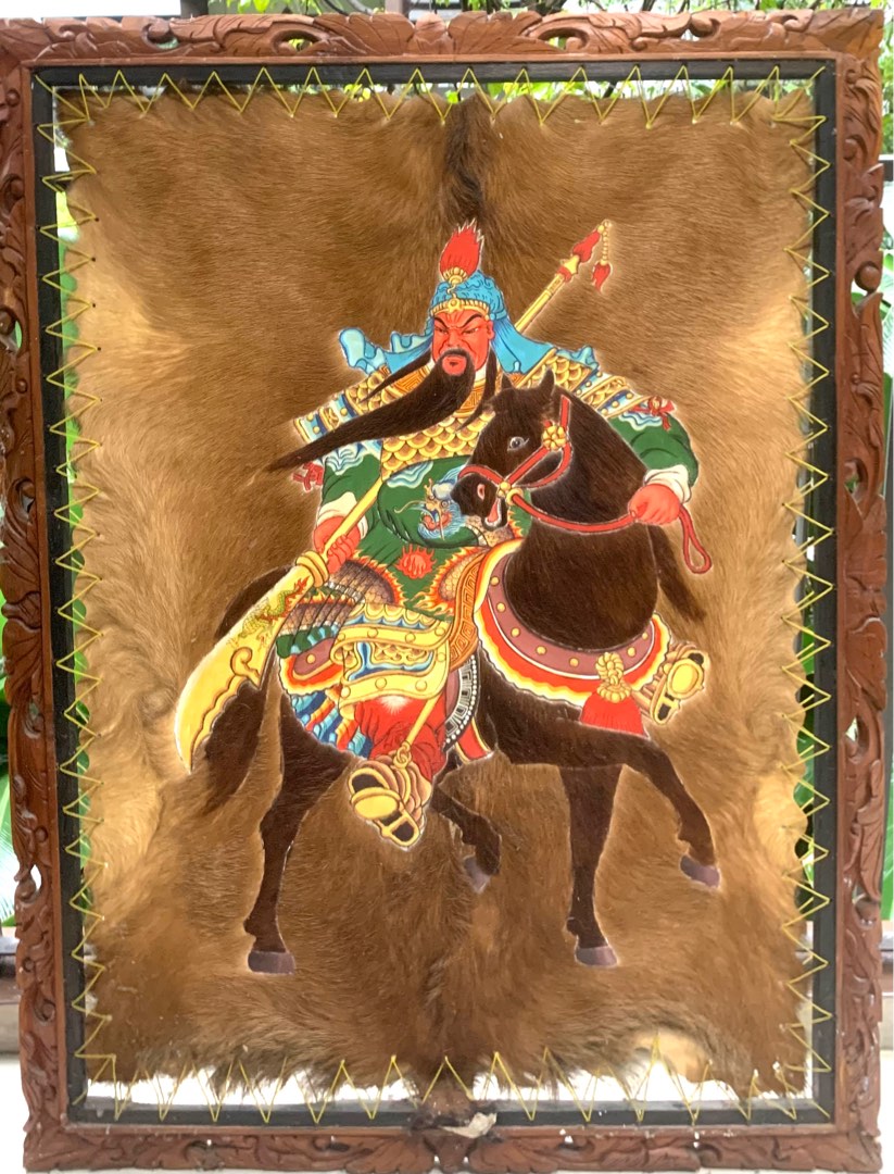 Guan Yu Painting on Lamb Skin, Hobbies & Toys, Stationery & Craft, Art ...