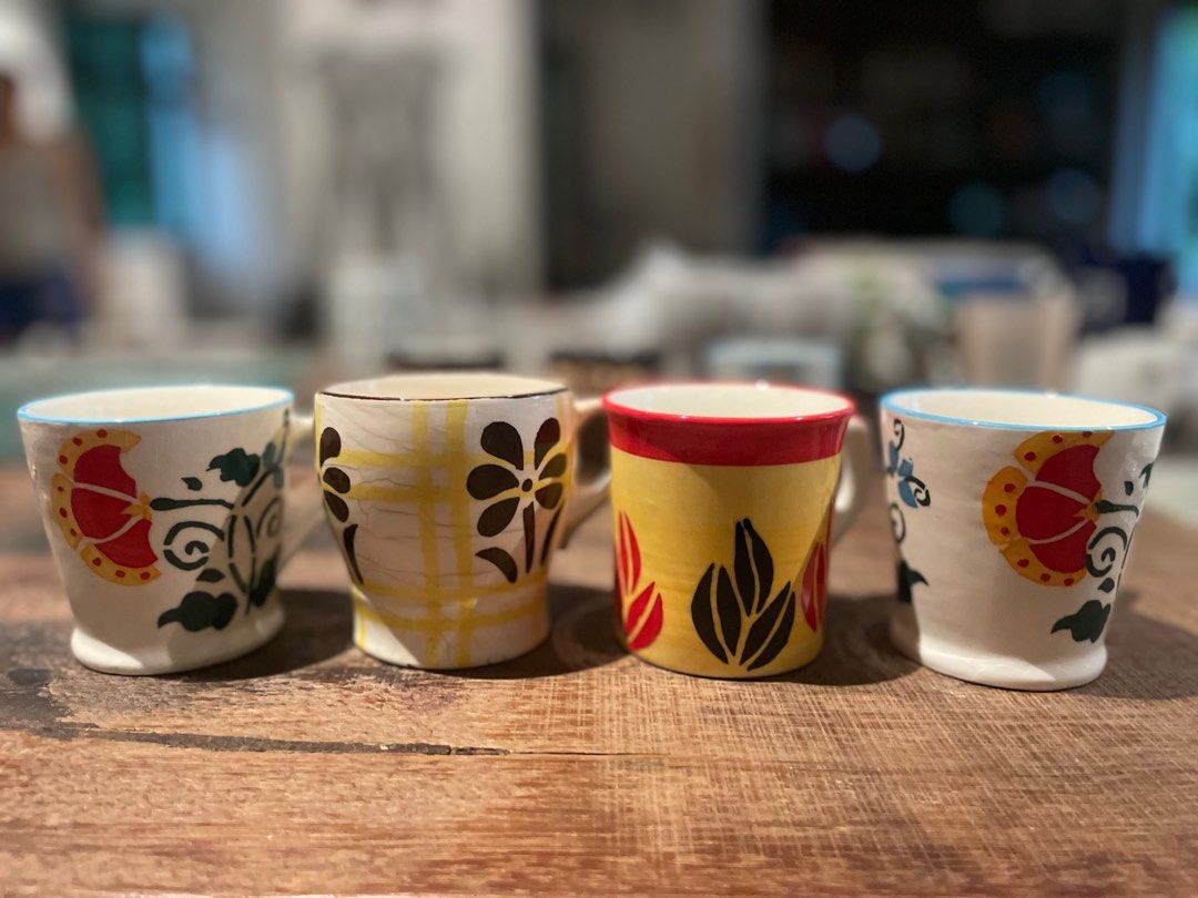 Hand painted tea coffee cups from India, Furniture & Home Living ...