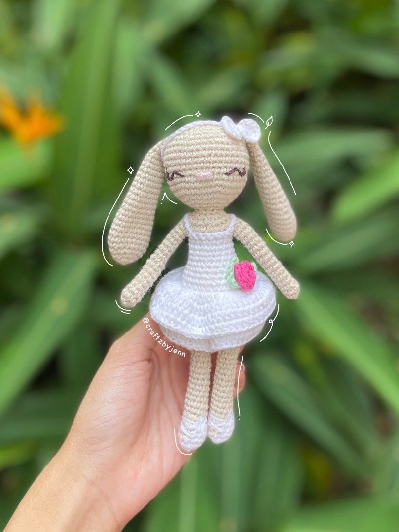 handmade crochet ballerina bunny, Hobbies & Toys, Stationery & Craft ...