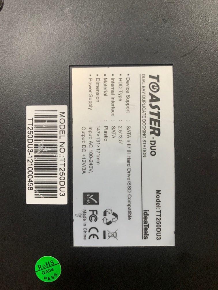 HDD Toaster, Computers & Tech, Parts & Accessories, Hard Disks ...