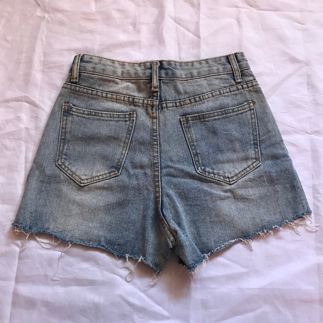 Highwaist Denim Tattered Short, Women's Fashion, Bottoms, Shorts on ...