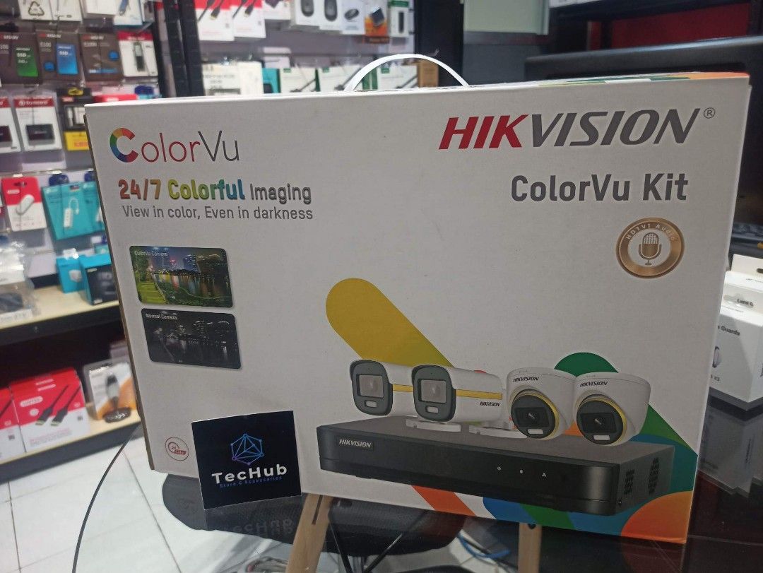 HIKVISION 2MP ColorVu 4 Channel CCTV Kit Package TVI-LITE-4CH2D2B-2MP-COLORVU, Furniture & Home ...