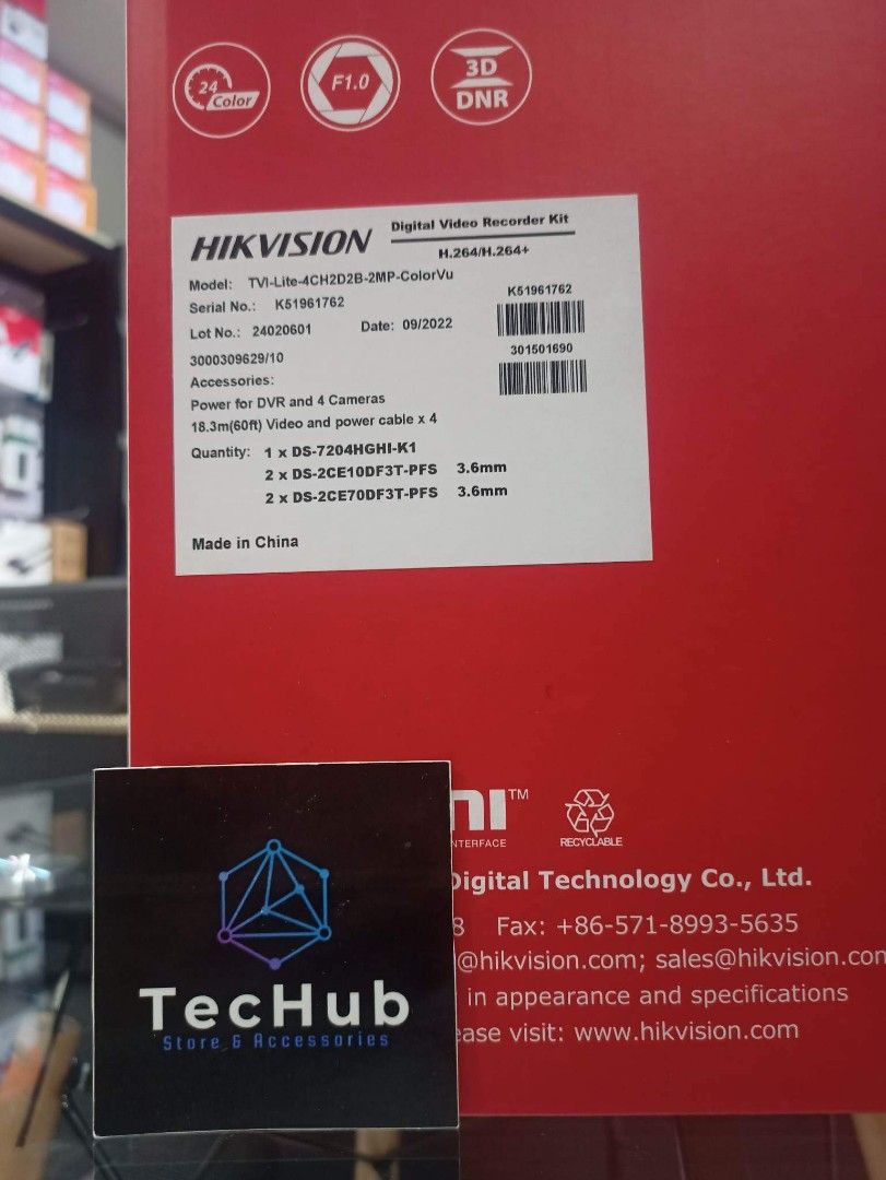 HIKVISION 2MP ColorVu 4 Channel CCTV Kit Package TVI-LITE-4CH2D2B-2MP ...