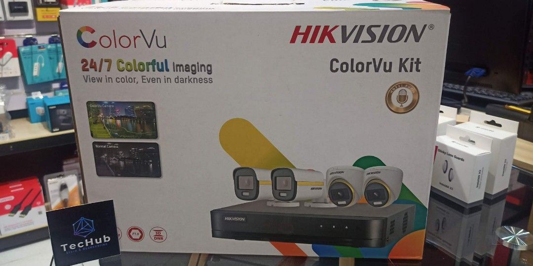 HIKVISION 2MP ColorVu 4 Channel CCTV Kit Package TVI-LITE-4CH2D2B-2MP-COLORVU, Furniture & Home ...