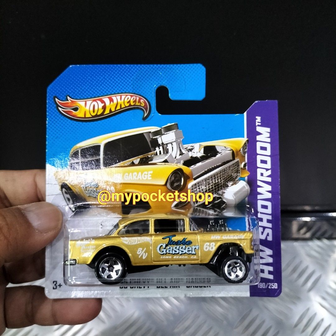 Hot Wheels '55 CHEVY BEL AIR GASSER - Champagne Gold / Tuske Gasser w. Short Card Protector ...