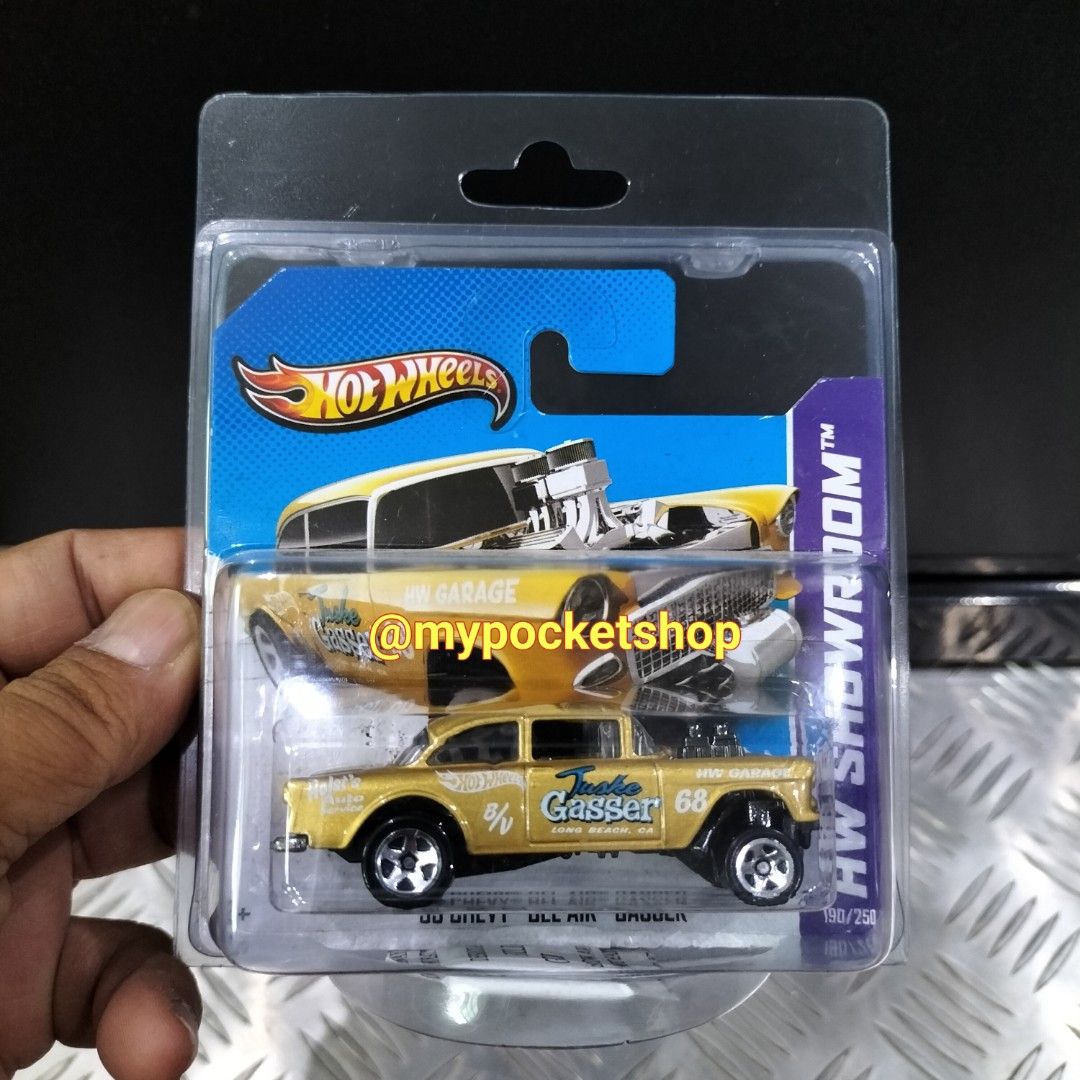 Hot Wheels '55 CHEVY BEL AIR GASSER - Champagne Gold / Tuske Gasser w. Short Card Protector ...