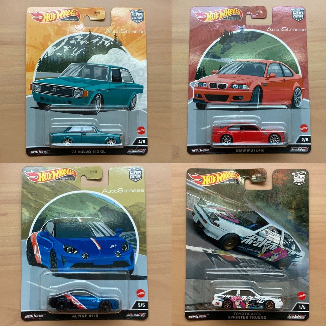 Hot Wheels Premium Volvo 142 GL, BMW M3 E46, Alpine A110, Toyota AE86 ...