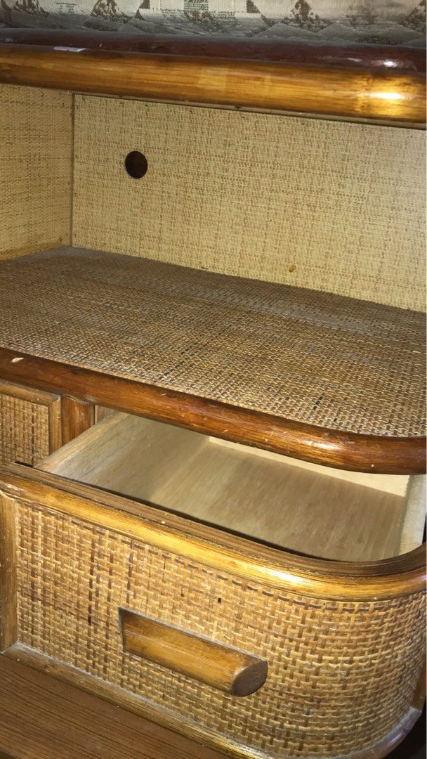 JAPAN RATTAN TV CONSOLE DRAWER, Furniture & Home Living, Furniture, TV ...